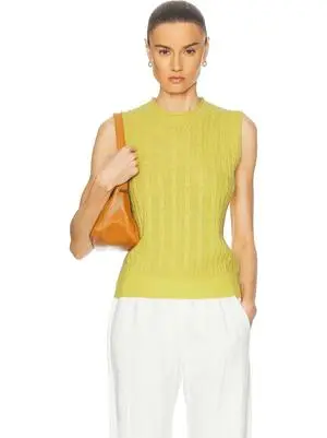 Guest In Residence Cashmere Cable Vest - Lemon