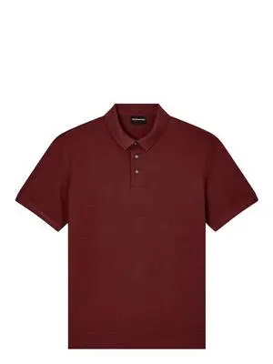 Emporio Armani Us Exclusive Jacquard Jersey Polo Shirt - Black