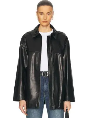 Nour Hammour Layne Leather Jacket - Black