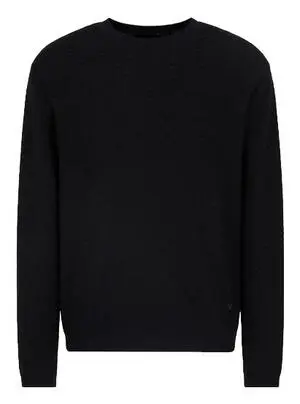 Emporio Armani Emporio Armani Micro-Pattern Jacquard Jumper Navy