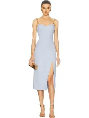 Carolina Herrera Chain Strap Midi Dress - Celeste
