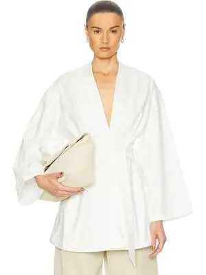 OURS THE BRAND Kimono Top - Bianco Roccia