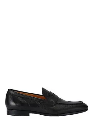 TOD'S Grained-leather Loafers - Black
