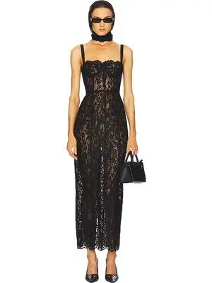 HELSA The Lace Column Dress - Black
