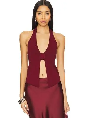 MORE TO COME Dixie Halter Top - Oxblood