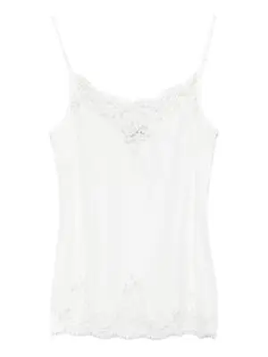 ERMANNO FIRENZE Lace-trim Tank Top - White