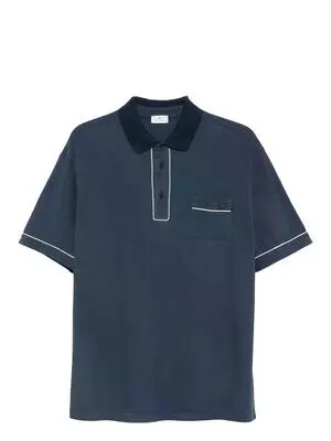 Etro Pegaso-motif Polo Shirt - Blue