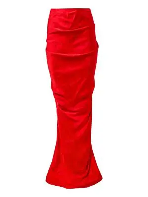 Alejandra Alonso Rojas Silk Maxi Skirt - Red