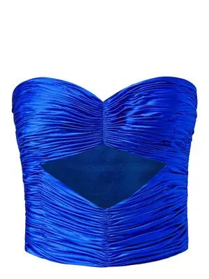Alejandra Alonso Rojas Cut-out Bustier Top - Blue
