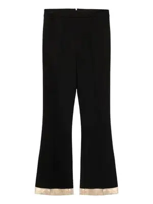 Cynthia Rowley Gold-hem Flare Trousers - Black