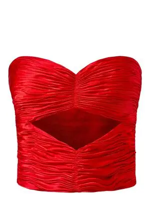 Alejandra Alonso Rojas Cut-out Bustier Top - Red