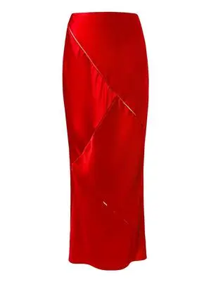 Alejandra Alonso Rojas Bias Silk Skirt - Red