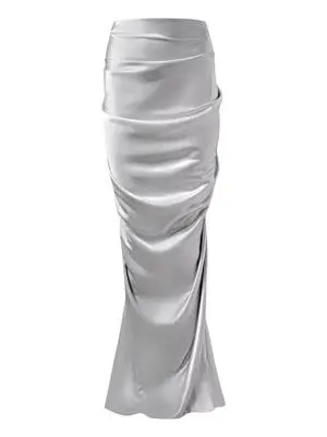 Alejandra Alonso Rojas Silk Maxi Skirt - Silver