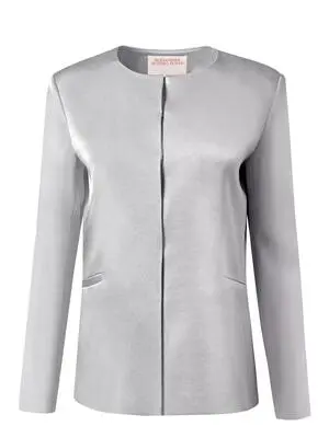 Alejandra Alonso Rojas Alejandra Alonso Rojas Fitted Satin Jacket Silver
