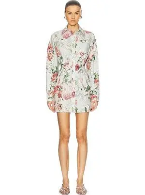 Attico Long Sleeve Mini Dress - Ivory