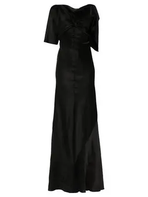 Victoria Beckham Satin Gown - Black