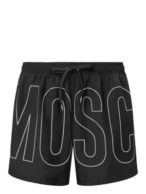Moschino Logo-print Swim Shorts - Black