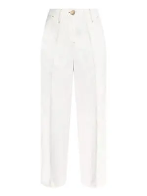 Emporio Armani Cotton Wide-leg Trousers - White
