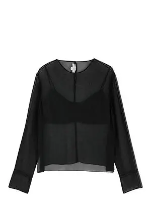 Vince Lace-trimmed Chiffon Top - Black
