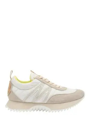 Moncler Pacey Panelled Suede Sneakers - Cream