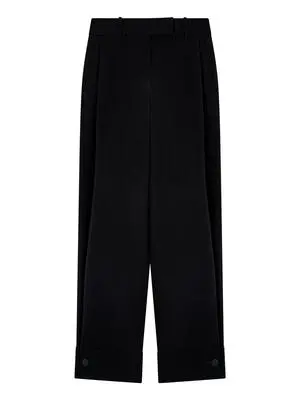 Giorgio Armani Silk Cady Pleated Trousers - Black