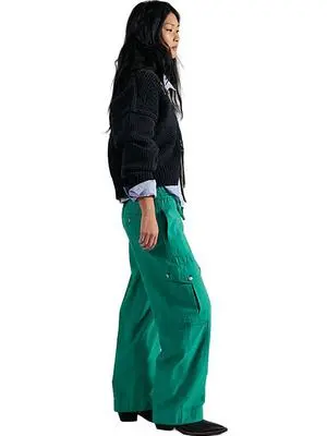 Free People Park Ave Pants - Golf Green