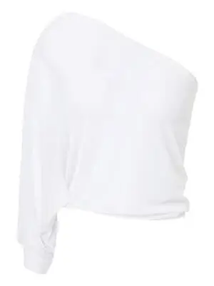 FISICO One-Shoulder Tulle Top White