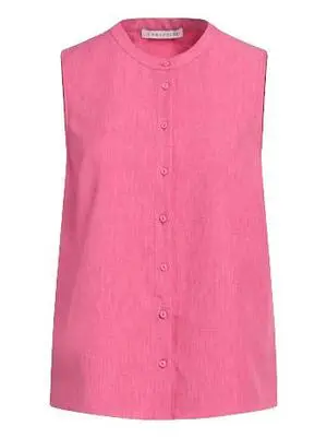 CARACTÈRE Sleeveless Collar Shirt - Magenta
