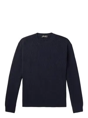 Loro Piana Fobello Ribbed Cashmere Sweater - Blue
