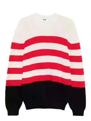 MSGM Striped Cotton Sweater - Neutrals