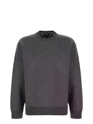 Fendi Ff-embroidered Sweatshirt - Grey