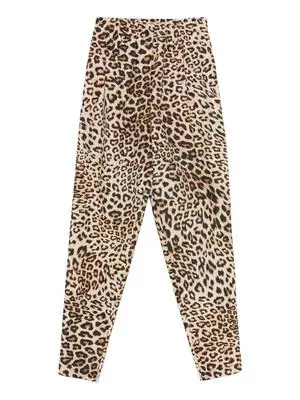 A PAPER KID Leopard-print Trousers - Brown