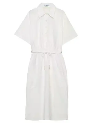 Prada Drawstring Shirt Dress - White