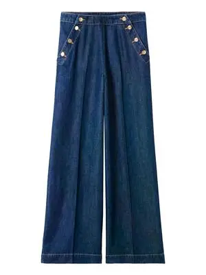 Claudie Pierlot Wide-leg Sailor Trousers - Blue