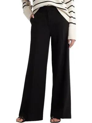 Nordstrom The Lennox Wide-leg Trousers - Black
