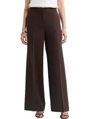 Nordstrom The Lennox Wide-leg Trousers - Brown Mole