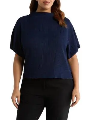 Vince Camuto Pucker Knit Top - Classic Navy
