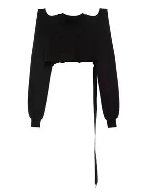 Rick Owens Cropped Sweatshirt - Black