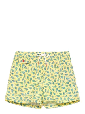 Kiton Paisley-print Swim Shorts - Yellow
