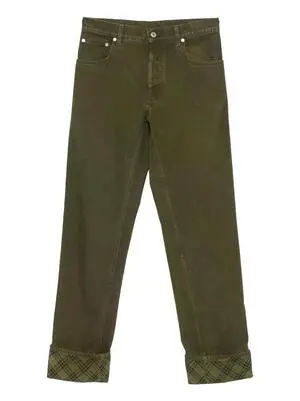 Burberry Turn-up Hem Tapered Jeans - Green