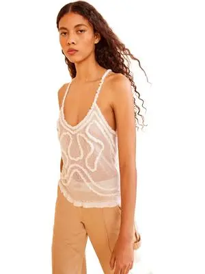 Ulla Johnson Elisa Tank Dress In Sheer Pointelle Knit - Pristine