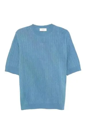 LARDINI Ribbed-knit T-shirt - Blue