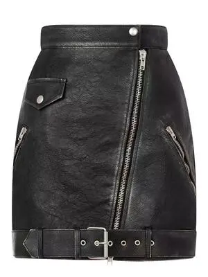 Moschino Leather Mini Skirt - Black