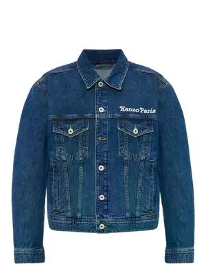 Kenzo Logo-embroidered Denim Jacket - Blue
