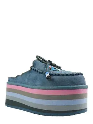 ZIGI ZIGI Birdy Faux Shearling Platform Slipper Dusty Blue