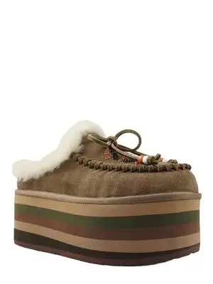 ZIGI ZIGI Birdy Faux Shearling Platform Slipper Taupe Suede