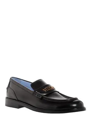 Versace Logo Loafers - Black