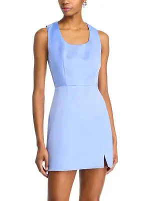 French Connection Carey Satin Mini Dress Pale Iris