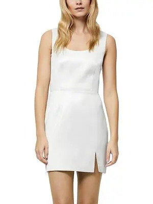 French Connection Carey Satin Mini Dress Porcelain