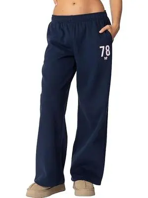EDIKTED 78 Bow Sweatpants - Navy